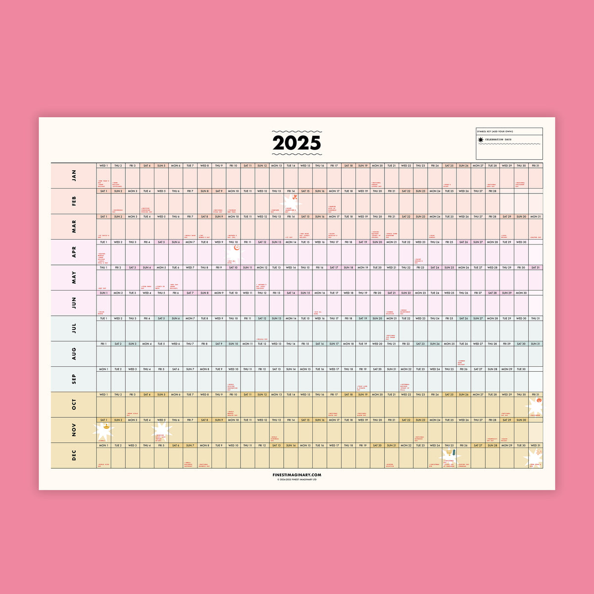 2025 Colour Block Wall Planner – Finest Imaginary