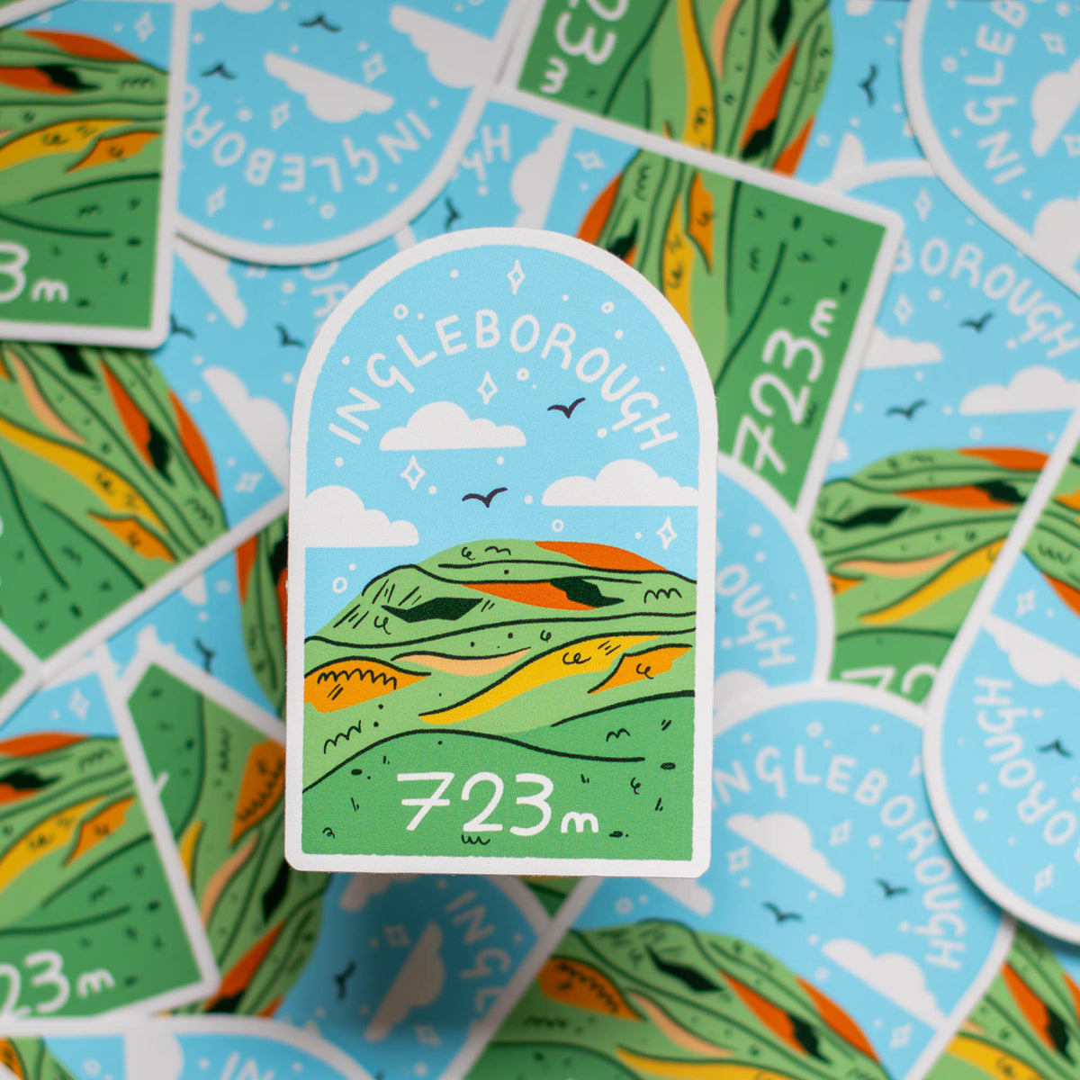 Yorkshire Three Peaks Ingleborough Large Vinyl Sticker – Finest Imaginary