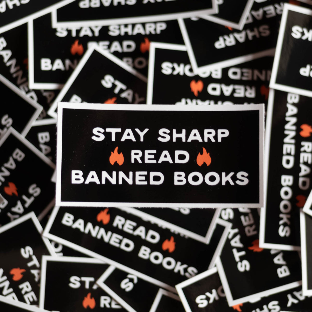 Stay Sharp Read Banned Books Vinyl Sticker | Finest Imaginary