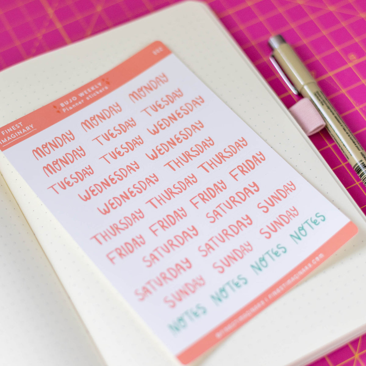 Bullet Journal Weekly Planner Stickers (Large) – Finest Imaginary